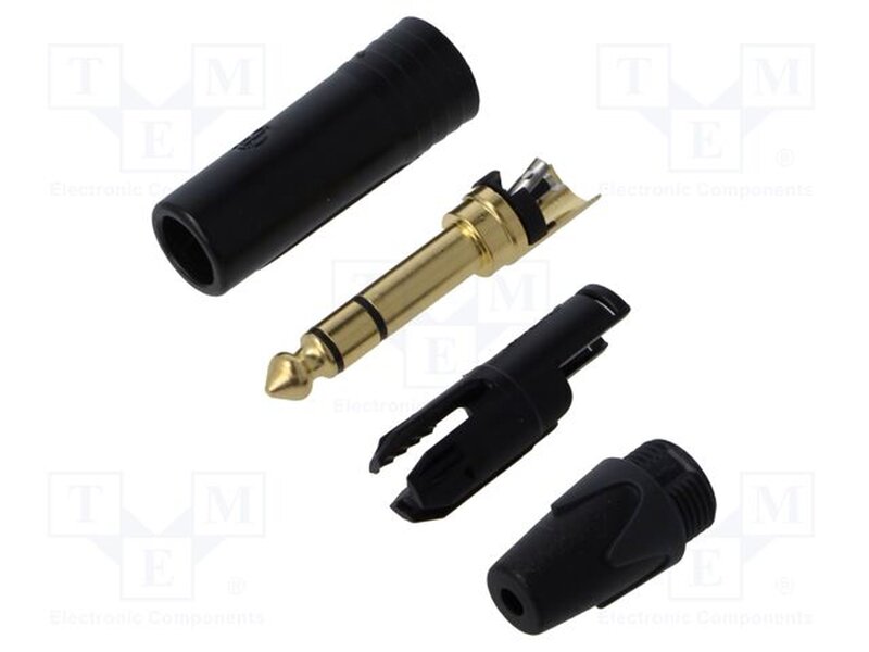 NP3X-B-D Connector: Jack 6,3mm; plug; male; stereo; ways: 3; straight ...