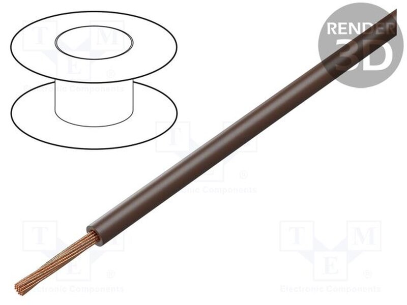 FLY2.50-BR/1 Wire; FLY; 1x2.5mm2; stranded; Cu; PVC; brown; 60V; 3.3÷3 ...
