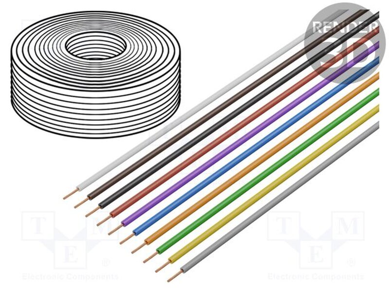 105-MIX Wire; 0.2mm2; wire; Cu; PVC; 60V; 10m; 10pcs; 1x0.2mm2 • Prekės ...