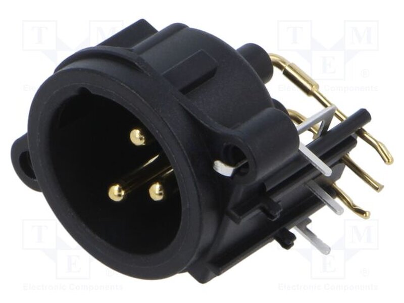 NC3MAH-S Connector: XLR; socket; male; PIN: 3; angled 90°; THT; black ...
