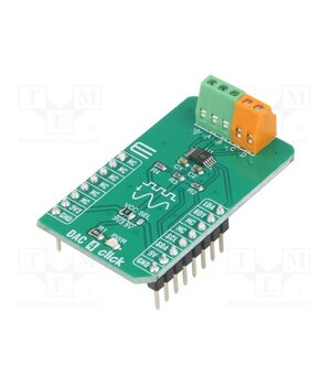DAC 4 CLICK Click board; prototype board; Comp: MCP4728; D/A converter ...