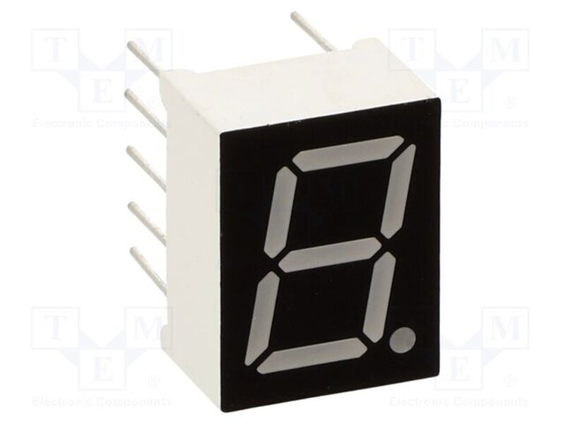 OSL10393-LYG Display: LED; 7-segment; 10mm; 0.39"; No.char: 1; yellow ...