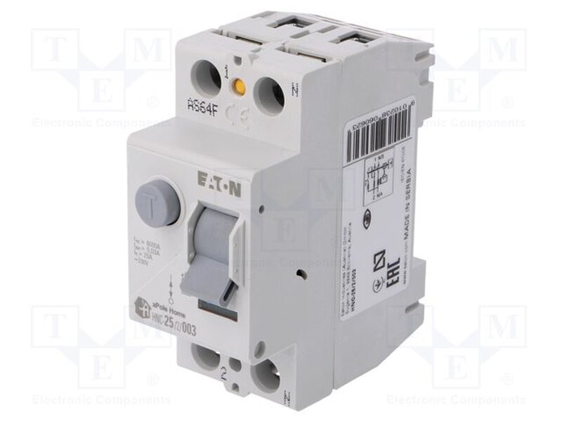HNC-25/2/003 RCD breaker; Inom: 25A; Ires: 30mA; Max surge current ...