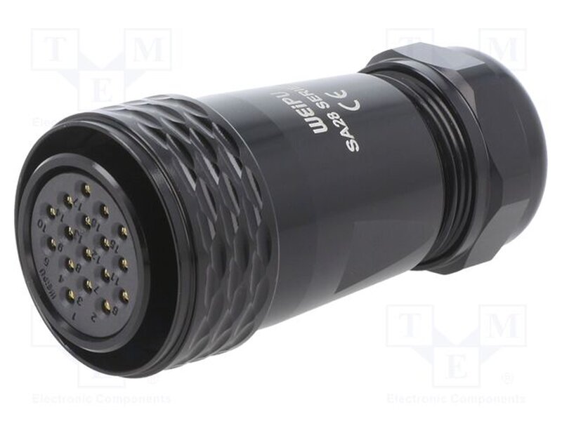 Connector: circular; plug; female; PIN: 17; IP67; SA28; 13÷16mm; 10A ...