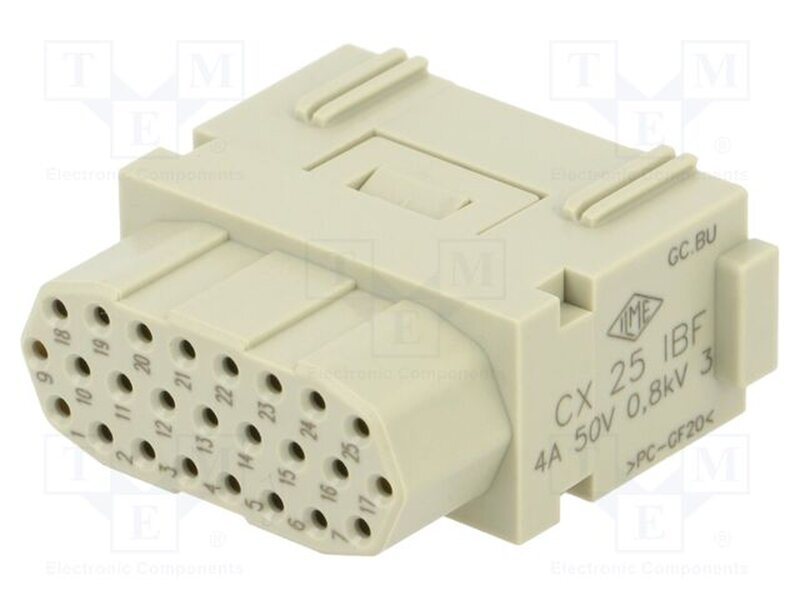 CX 25 IBF Connector: HDC; contact insert; female; MIXO; PIN: 25; 4A ...
