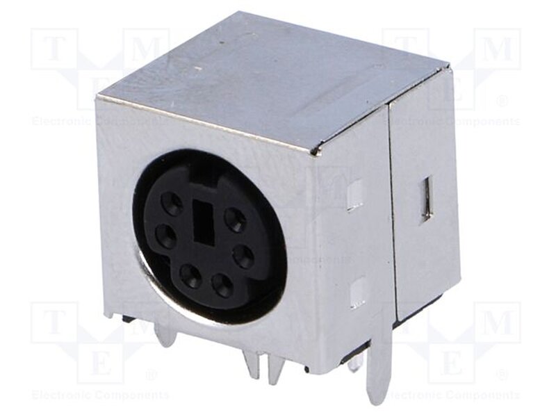 VG05008-6P Connector: DIN mini; socket; female; PIN: 6; THT; angled 90 ...