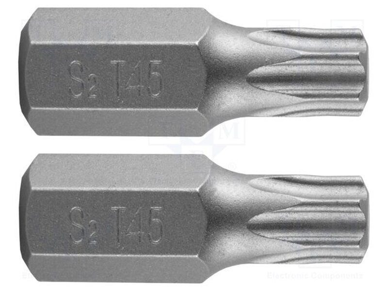 10-924 Screwdriver bit; Torx®; TX45; Overall len: 30mm; 2pcs; 3/8 ...