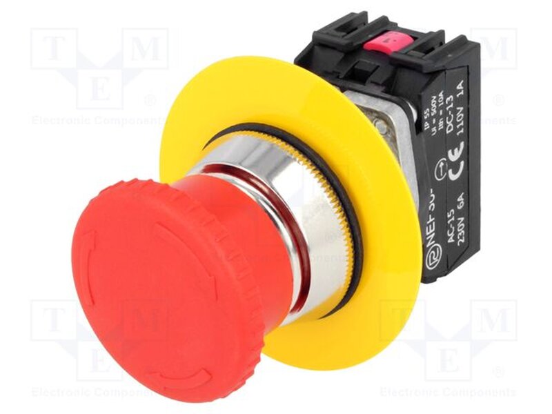NEF30-DR/PXY Switch: emergency stop; 30mm; Stabl.pos: 2; NC + NO; red ...