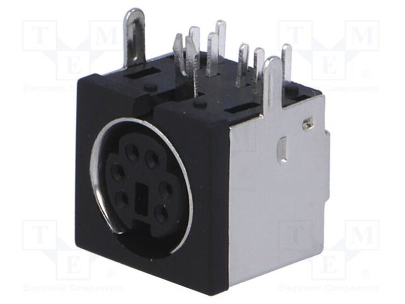 VG05007-6P Connector: DIN mini; socket; female; PIN: 6; THT; angled 90 ...