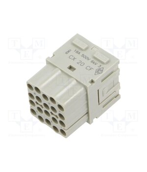 CX 20 CF Connector: HDC; contact insert; female; MIXO; PIN: 20; 16A ...